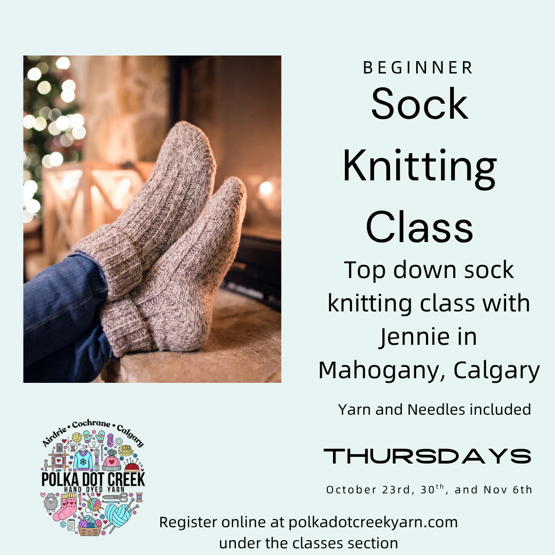 Beginner Sock Knitting Class-CALGARY – Polka Dot Creek Yarn